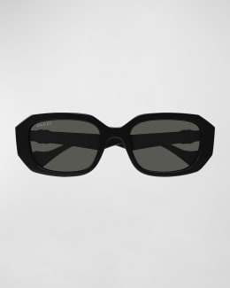 Gucci Geometric Plastic Rectangle Sunglasses | Neiman Marcus