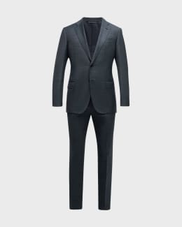 Giorgio Armani Men's Textured Wool-Silk Solid Classic Fit Suit | Neiman ...