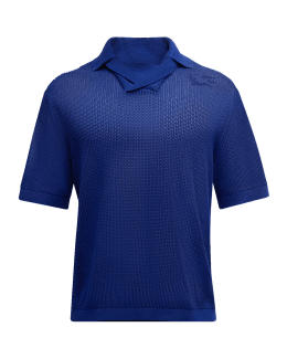 Ferragamo Men's Tipped Mesh Polo Shirt | Neiman Marcus