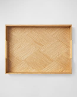 AERIN Carina Faux Shagreen Small Round Tray | Neiman Marcus