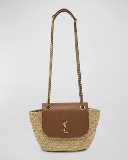 Saint Laurent Le 37 Raffia Bucket Bag | Neiman Marcus