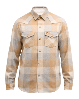 PURPLE Men's Plaid Flannel Button-Down Shirt | Neiman Marcus