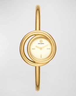 Tory Burch Miller Bangle Watch Set with Charms, Gold-Tone Stainless ...