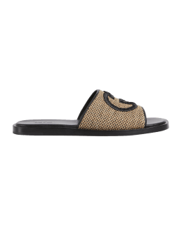 Gucci Men's Interlocking G Rubber Slide Sandals | Neiman Marcus
