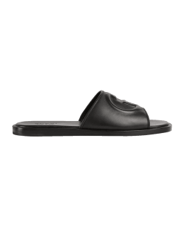 Gucci Men's Interlocking G Rubber Slide Sandals | Neiman Marcus