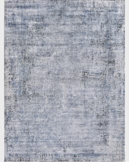 Exquisite Rugs Mercuri Power-Loomed Blue & Silver Rug, 9' x 12 ...
