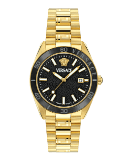Versace Men's V-Dome IP Black Bracelet Watch, 42mm | Neiman Marcus