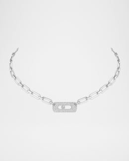 Messika Move Uno 18K White Gold Long Diamond Necklace | Neiman Marcus