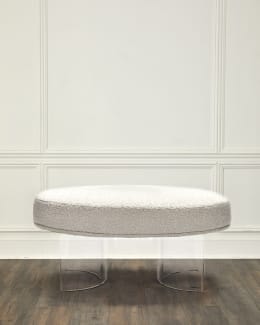 Interlude Home Charlize Faux Shearling Stool | Neiman Marcus