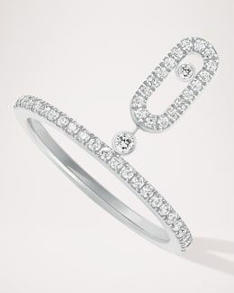Messika MOVE UNO 18K WHITE GOLD DIAMOND PAVE RING | Neiman Marcus