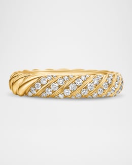 David Yurman 13mm Sculpted Cable Pinky Ring in 18K Gold | Neiman Marcus