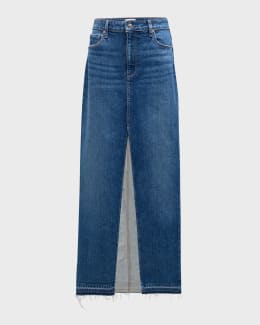Alice + Olivia Marissa High-Rise Denim Maxi Skirt | Neiman Marcus