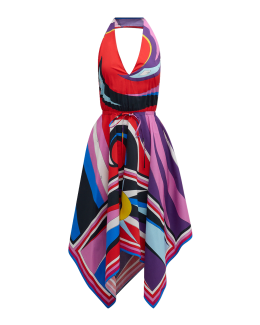 Emilio Pucci Abstract-Print Backless Halter Maxi Dress | Neiman Marcus