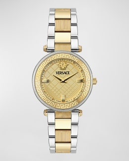 Versace 35mm Greca Flourish Watch with Bracelet Strap, Two Tone ...