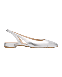 Veronica Beard Cecile Metallic Slingback Ballerina Flats | Neiman Marcus