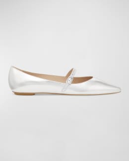 Aeyde Uma Metallic Mary Jane Ballerina Flats | Neiman Marcus