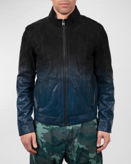 Andrew Marc Men's Lindley Leather Bomber Jacket | Neiman Marcus
