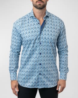 Maceoo Men's Einstein Stretch Symbol Sport Shirt | Neiman Marcus