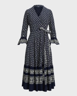 Diane von Furstenberg Abigail Geometric-Print Jersey Maxi Wrap Dress | Neiman Marcus