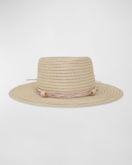 Gigi Burris Samson Woven Straw Fedora | Neiman Marcus