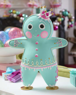 Glitterville Blue Rainbow Dippsy Gingerbread Figure, 18" | Neiman Marcus