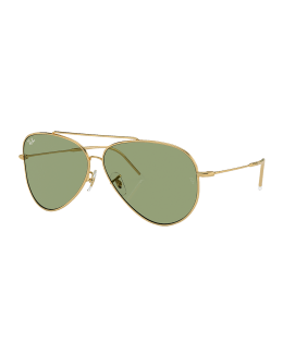 Ray-Ban Men's Double-Bridge Metal Oval Sunglasses, 59MM | Neiman Marcus