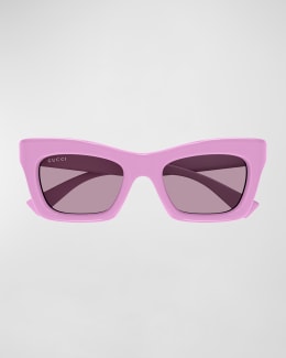 Gucci GG Emblem Acetate Cat-Eye Sunglasses | Neiman Marcus