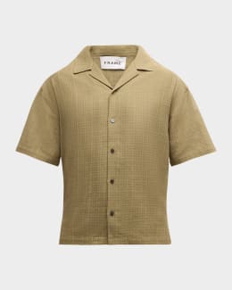 FRAME Men's Vintage-Print Camp Shirt | Neiman Marcus