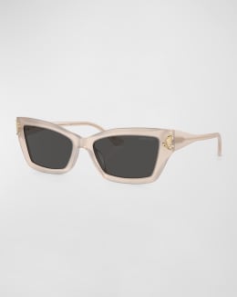 Jimmy Choo JC Logo Acetate Cat-Eye Sunglasses | Neiman Marcus