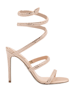 Rene Caovilla Cleo Strass Snake-Wrap Sandals | Neiman Marcus
