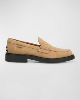 Tod's Marco Suede Driver Penny Loafers | Neiman Marcus