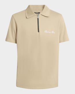 Balmain Men's Monogram Jacquard Polo Shirt | Neiman Marcus