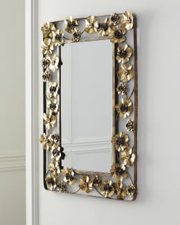 Neiman Marcus Round Floral Mirror | Neiman Marcus