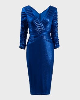 Tadashi Shoji Pleated Bodycon Ruffle Dress | Neiman Marcus