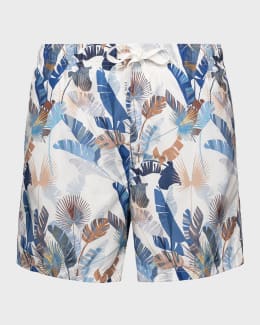 Eton Men's Pineapple-Print Swim Trunks | Neiman Marcus