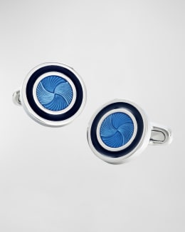 Link Up Men's Round Enamel Tiger Cufflinks | Neiman Marcus