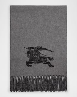 Burberry Men's Cashmere Football Logo Scarf | Neiman Marcus