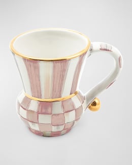 MacKenzie-Childs Rosy Check Enamel Mug | Neiman Marcus