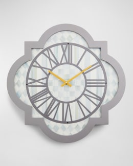 MacKenzie-Childs Courtly Check Small Farmhouse Wall Clock | Neiman Marcus