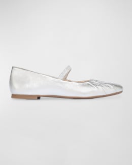 Gwynn Metallic Bow Ballerina Flats | Neiman Marcus