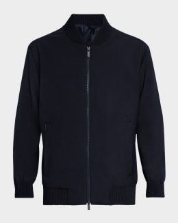 Stefano Ricci Men's Lamb Leather Bomber Jacket | Neiman Marcus