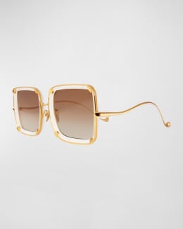 Anna-Karin Karlsson Starry Sky Rose Gold Mixed-Media Square Sunglasses ...