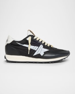 Golden Goose Mid Star Leather Wing-Tip Sneakers | Neiman Marcus