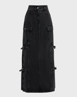 Alice + Olivia Marissa High-Rise Denim Maxi Skirt | Neiman Marcus