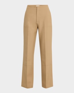 Theory Traceable Wool Slim Straight-Leg Trousers | Neiman Marcus