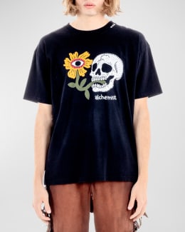 Alchemist Men's Rose Skull T-Shirt | Neiman Marcus