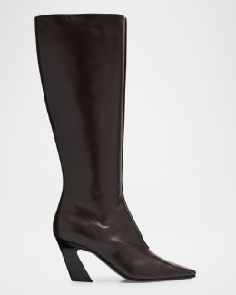 Fendi Filo FF Canvas & Leather Knee-High Boots | Neiman Marcus Fendi Filo FF Canvas & Leather Knee-High Boots | Neiman Marcus