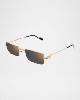 Cartier Men's Rimless Metal Rectangle Sunglasses | Neiman Marcus