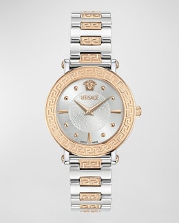 Versace 35mm Greca Time Watch with Bracelet Strap, Two-Tone | Neiman Marcus