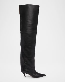 Amina Muaddi Fiona Crystal Over-The-Knee Boots | Neiman Marcus